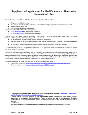 Fillable Online Supplemental application for Modifications to ...