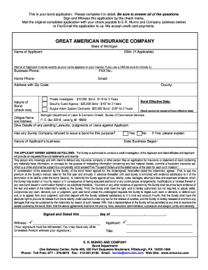 Fillable Online This is your bond application Fax Email Print - pdfFiller