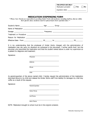 Fillable Online Medication provided: Fax Email Print - pdfFiller