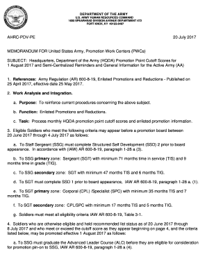 Fillable Online SUBJECT: Headquarters, Department of the Army (HQDA ...