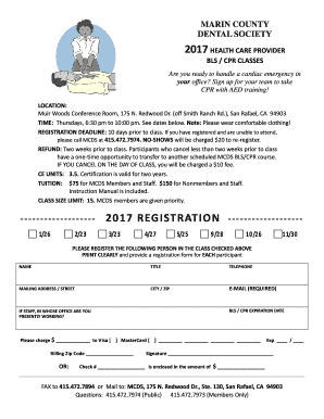 Fillable Online BLS / CPR CLASSES Fax Email Print - pdfFiller