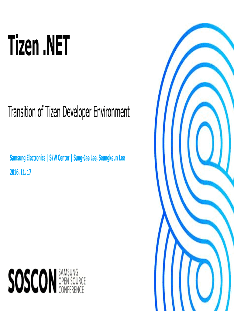 Fillable Online Transition of Tizen Developer Environment Fax Email Print - pdfFiller
