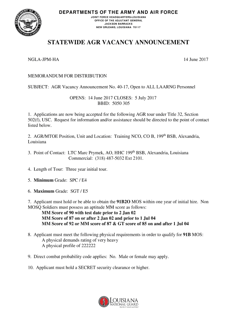 Fillable Online JACKSON BARRACKS Fax Email Print - pdfFiller