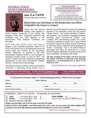 Fillable Online Following ticket distribution to cast, crew, orchestra ...