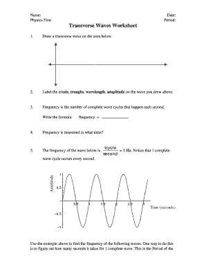 Fillable Online Transverse Waves Worksheet Fax Email Print - pdfFiller