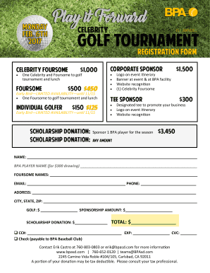 Fillable Online One Celebrity and Foursome to golf Fax Email Print ...