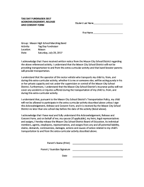 Fillable Online ACKNOWLEDGEMENT, RELEASE Fax Email Print - pdfFiller