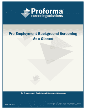 Fillable Online Pre Employment Background Screening Fax Email Print ...
