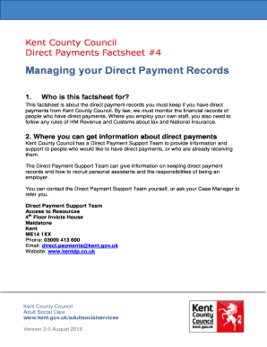 Fillable Online Direct Payments Factsheet #4 Fax Email Print - pdfFiller