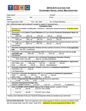 Fillable Online ECONOMIC EXCELLENCE RECOGNITION Fax Email Print - pdfFiller