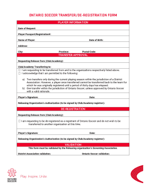 Fillable Online Player Passport/Registration#: Fax Email Print - pdfFiller