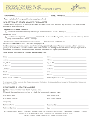 Fillable Online SUCCESSOR ADVISOR AND DISPOSITION OF ASSETS Fax Email ...