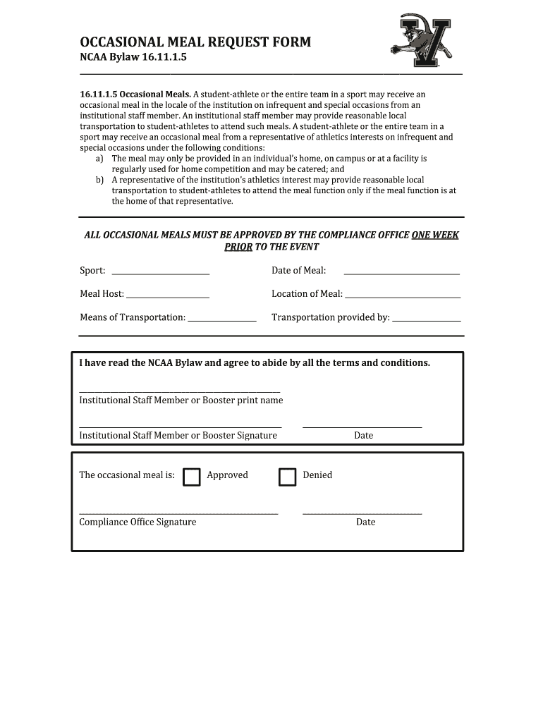 Fillable Online 5 Occasional Meals Fax Email Print - pdfFiller