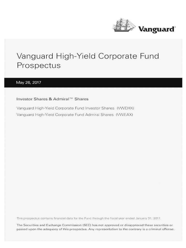 Fillable Online Vanguard High-Yield Corporate Fund Fax Email Print ...
