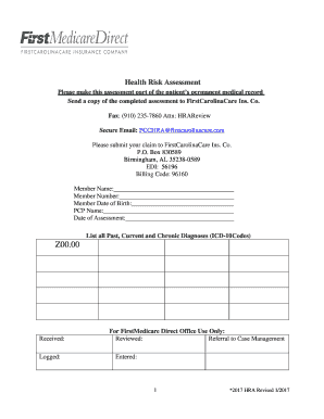 Fillable Online Please make this assessment part of the patients permanent medical record Fax ...
