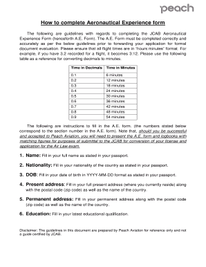 Fillable Online How to complete Aeronautical Experience form Fax Email ...