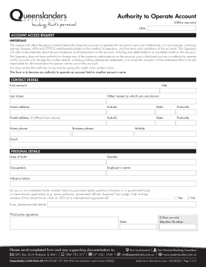 Fillable Online Authority to Operate Account Fax Email Print - pdfFiller