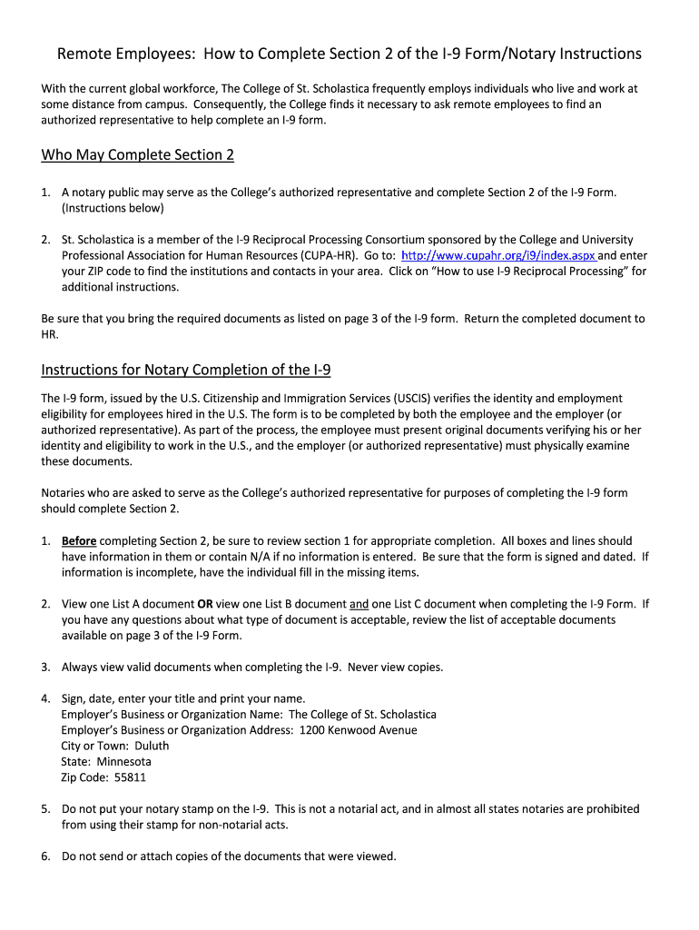 Fillable Online Remote Employees: How to Complete Section 2 of the I-9 ...