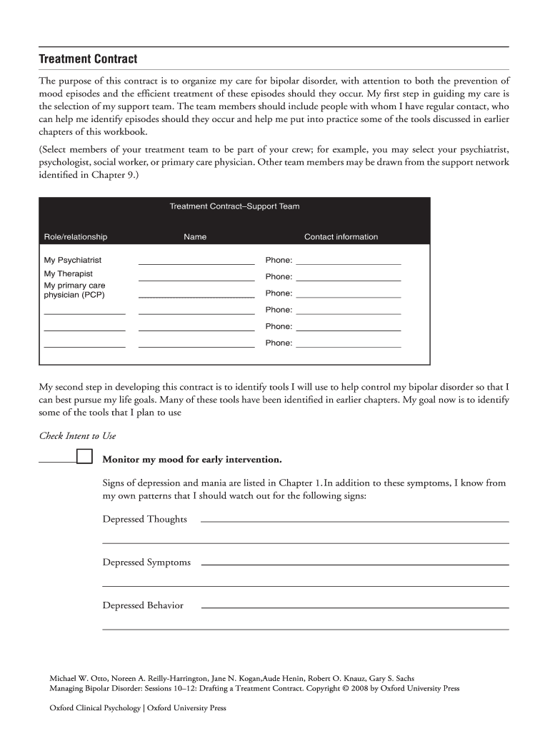 Fillable Online Treatment Contract Fax Email Print - pdfFiller