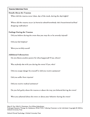 Fillable Online Trauma Interview Form Fax Email Print - pdfFiller