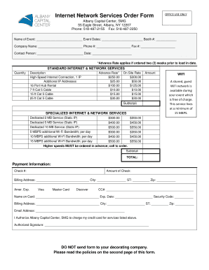Fillable Online Internet Network Services Order Form Fax Email Print ...