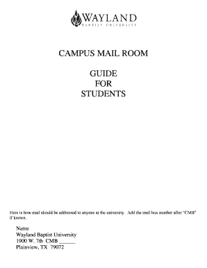 Fillable Online CAMPUS MAIL ROOM Fax Email Print - pdfFiller