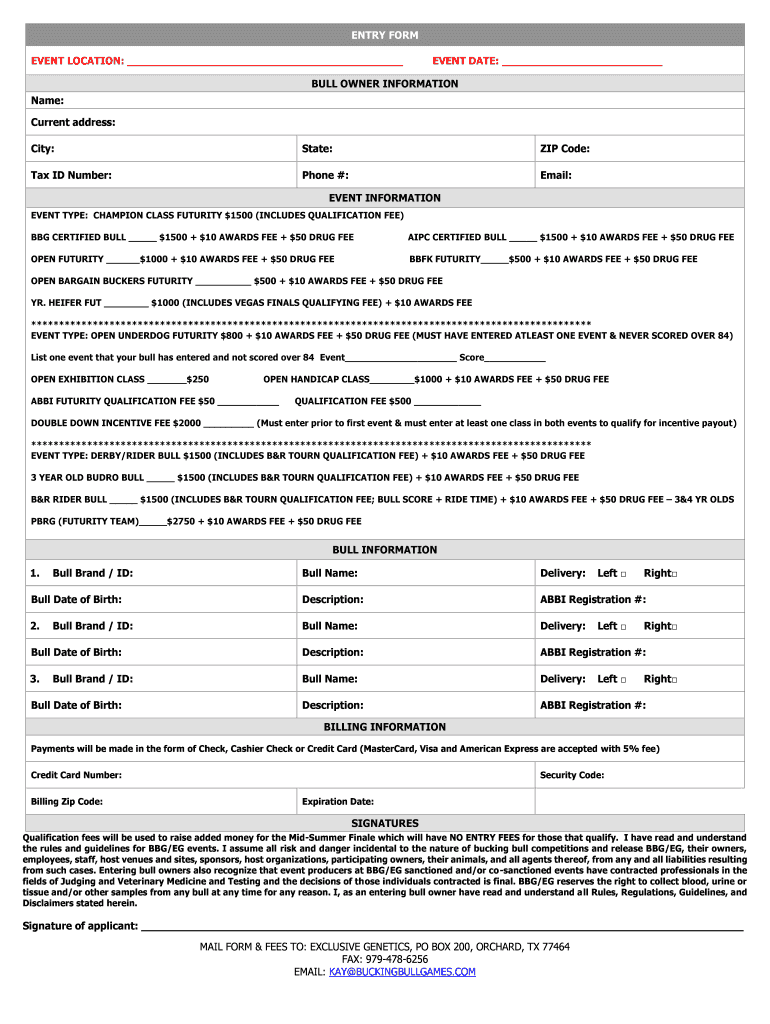 Fillable Online EVENT DATE: Fax Email Print - pdfFiller
