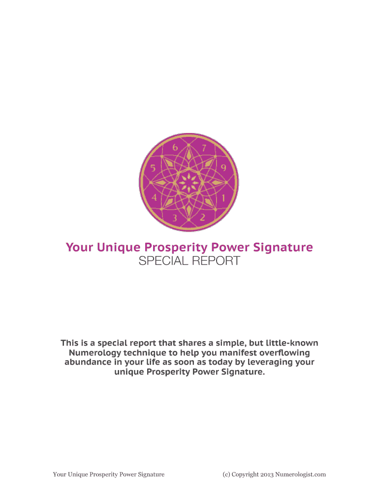 Fillable Online Your Unique Prosperity Power Signature Fax Email Print ...
