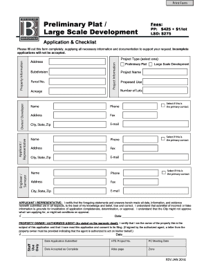 Fillable Online Preliminary Plat / Fax Email Print - pdfFiller