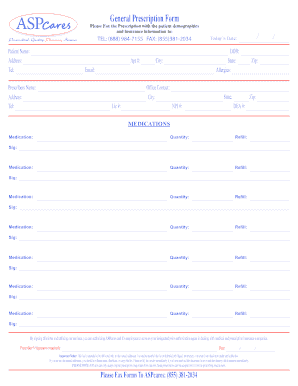 Fillable Online General Prescription Form Fax Email Print - pdfFiller