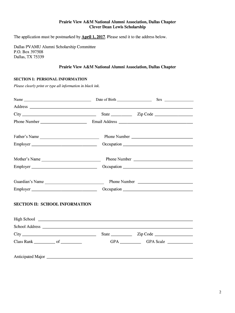 Fillable Online Clever Dean Lewis Memorial Scholarship Fax Email Print ...