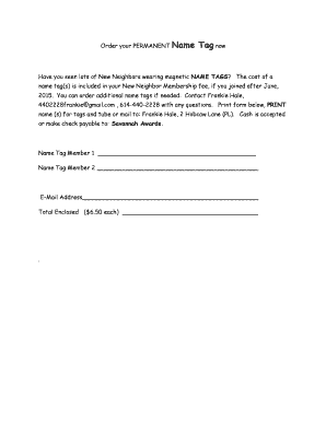 Fillable Online Order your PERMANENT Fax Email Print - pdfFiller