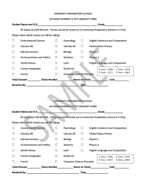 Fillable Online AP EXAM PAYMENT & TEST REQUEST FORM Fax Email Print ...