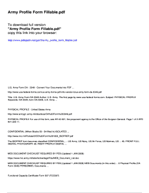 Fillable Online Army Profile Form Fillable Fax Email Print - pdfFiller