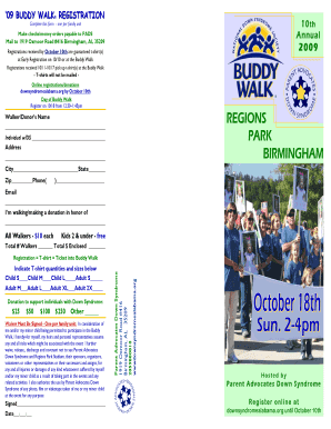Fillable Online 09 BUDDY WALK REGISTRATION Fax Email Print - pdfFiller