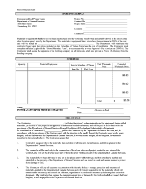 Fillable Online Stored Materials Form Fax Email Print - pdfFiller