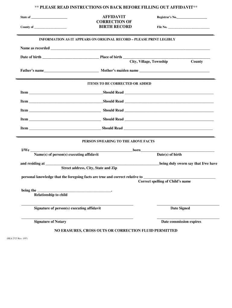 Ohio Affidavit Correction Birth Fill Online Printable Fillable Ohio Affidavit Correction Birth Fill Online Printable Fillable
