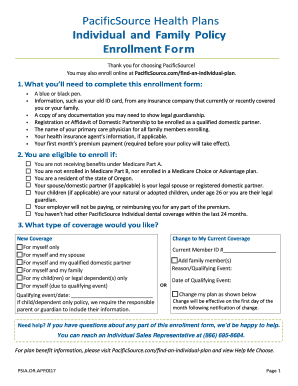 Fillable Online Individual and Family Policy Fax Email Print - pdfFiller