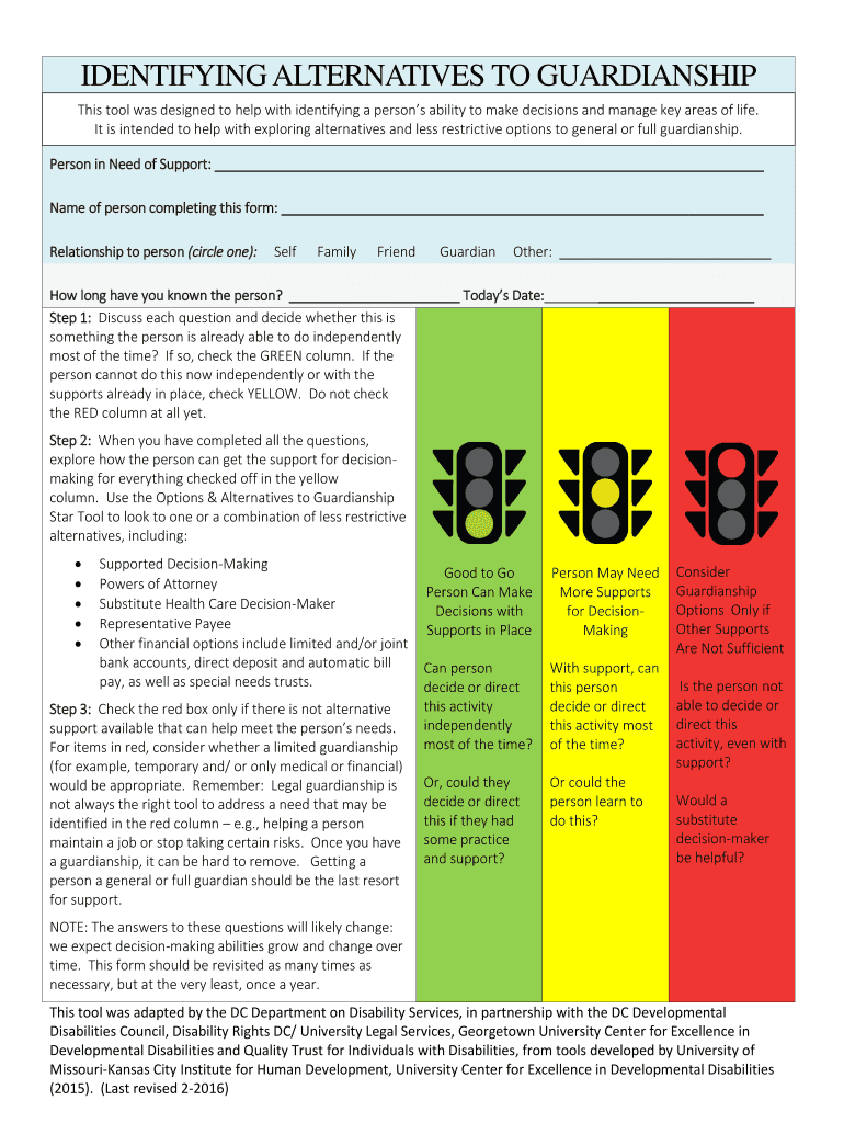 Fillable Online IDENTIFYING ALTERNATIVES TO GUARDIANSHIP Fax Email ...