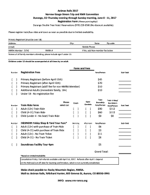 Fillable Online Narrow Gauge Steam Trip and RMR Convention Fax Email ...