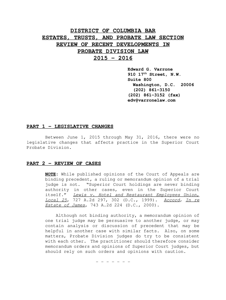 Fillable Online PROBATE DIVISION LAW Fax Email Print - pdfFiller