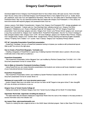Fillable Online Gregory Cool Powerpoint Fax Email Print - pdfFiller