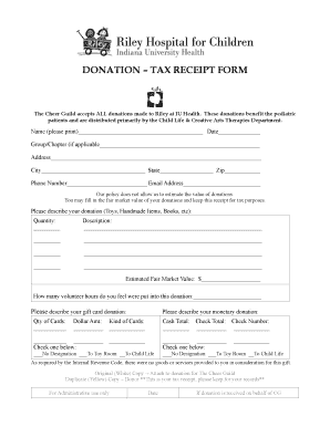 Donation Tax Receipt - Fill Online, Printable, Fillable, Blank | pdfFiller