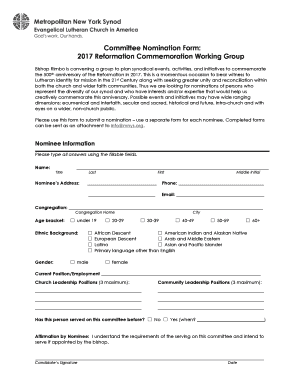 Fillable Online Committee Nomination Form: Fax Email Print - pdfFiller