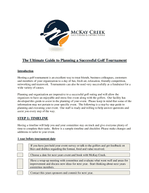Fillable Online The Ultimate Guide to Planning a Successful Golf ...