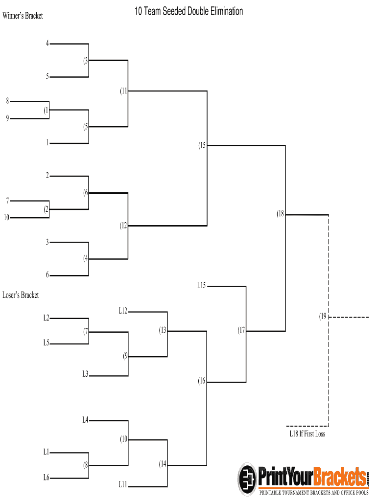 10 Team Double Elimination Bracket Fill Online Printable Fillable Blank PdfFiller