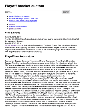 Fillable Online Playoff bracket custom Fax Email Print - pdfFiller
