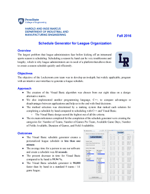 Fillable Online Schedule Generator for League Organization Fax Email ...