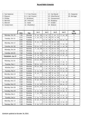 Fillable Online Round Robin Schedule Fax Email Print - pdfFiller