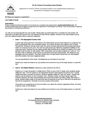 Fillable Online School Counseling Case Studies Fax Email Print - pdfFiller